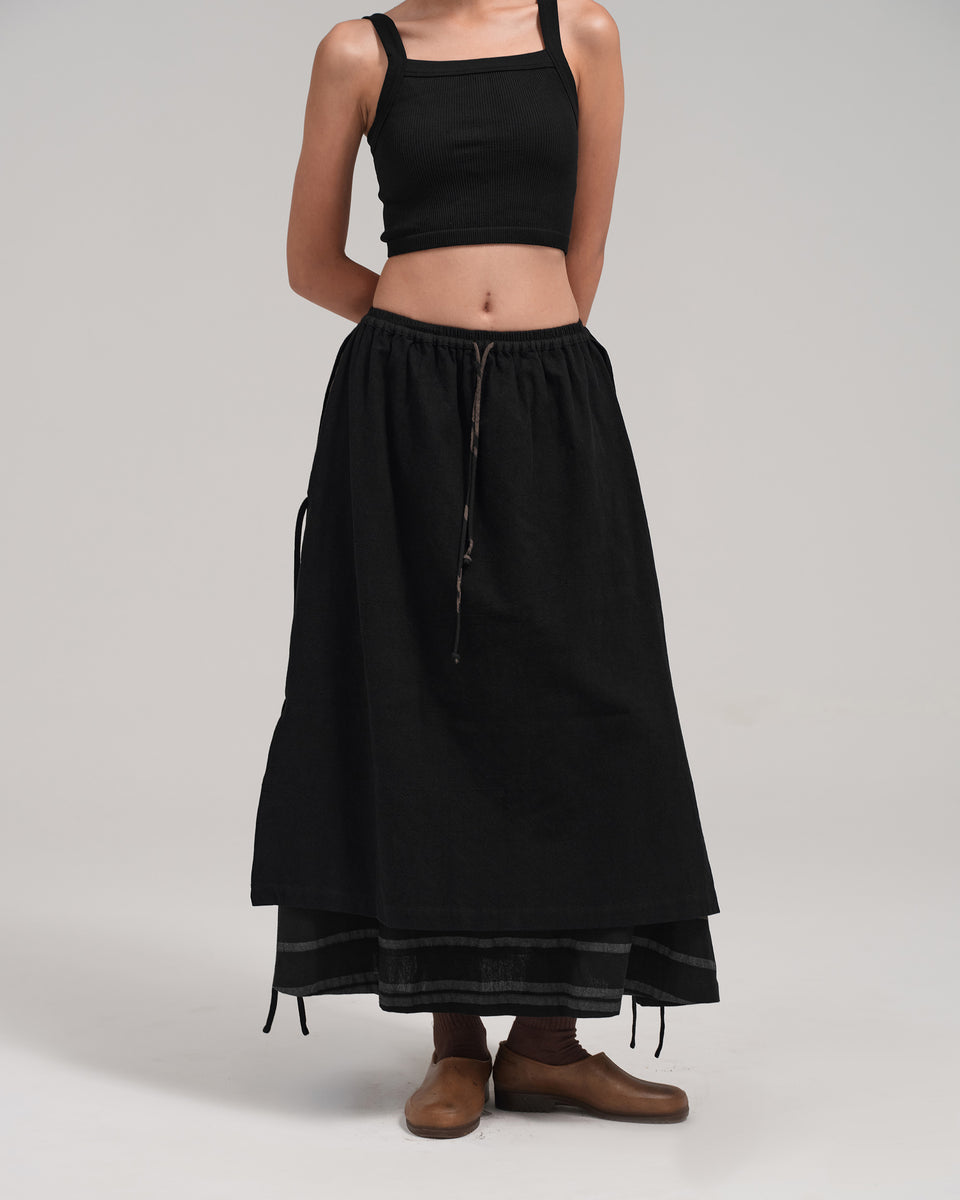 Women: The Midi Skirt (Stripe Black) – ANAABU.CO